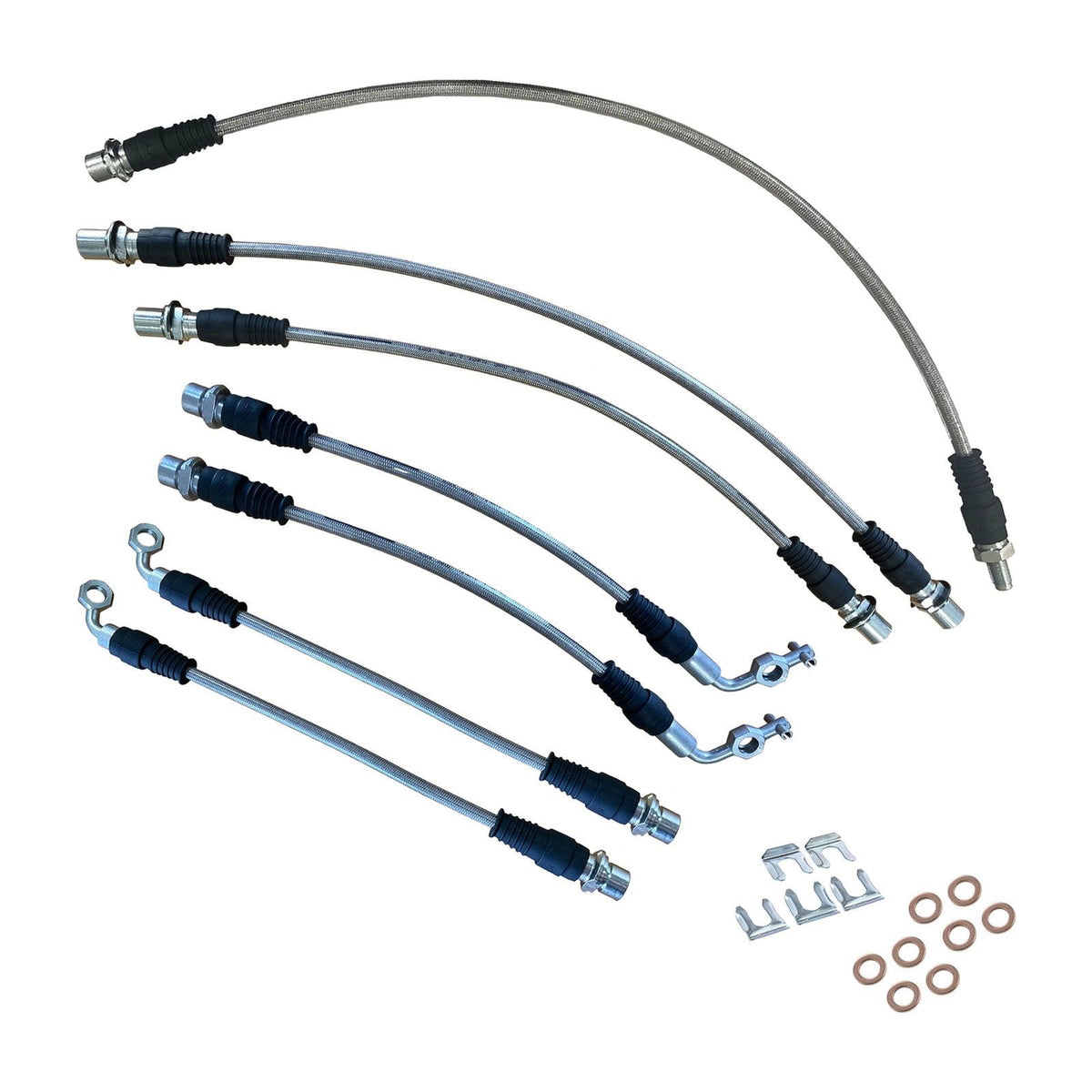 ATI EXTENDED BRAIDED BRAKE LINE KIT - 7 LINE - TOYOTA LANDCRUISER 76 7